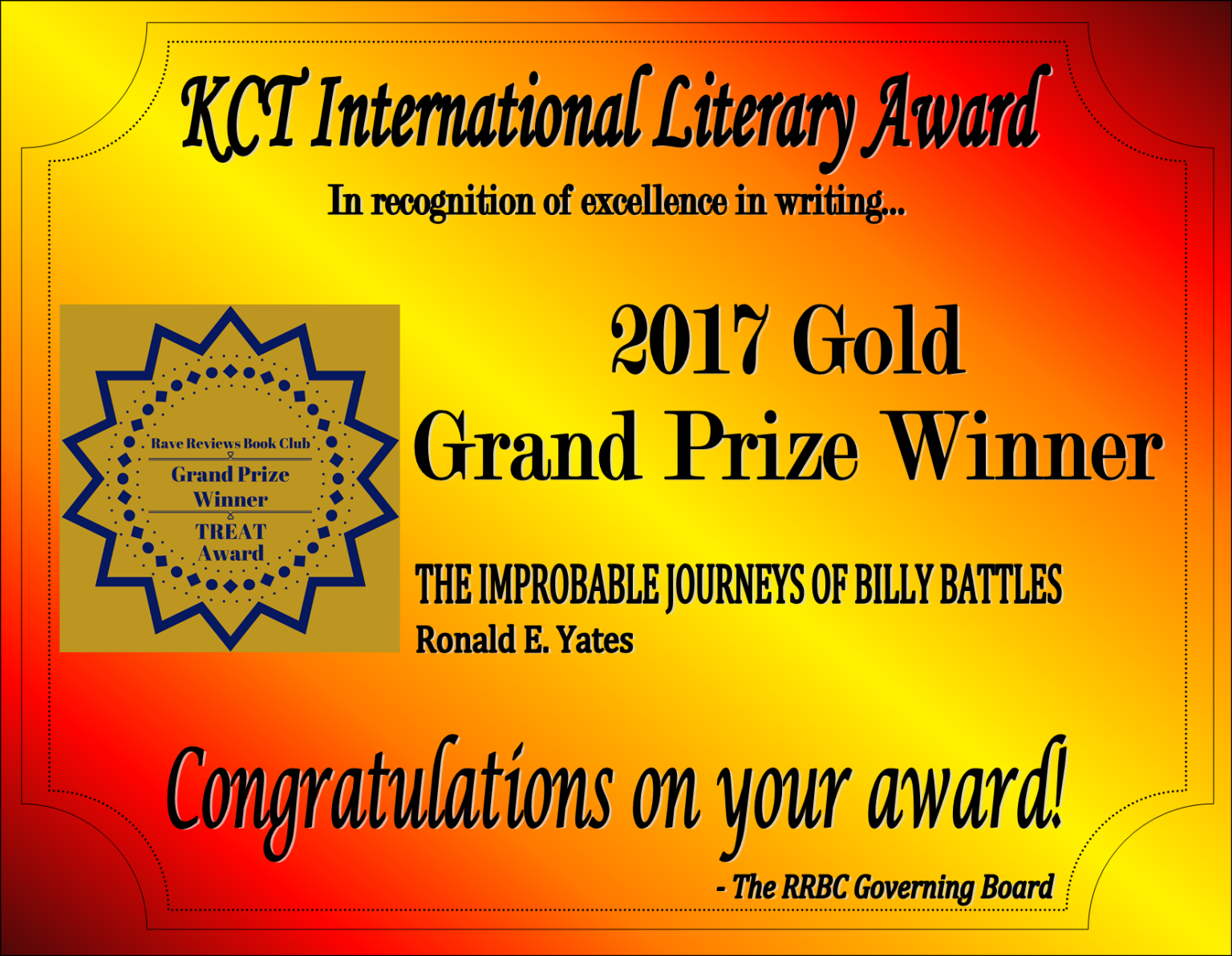 Ronald E. Yates – A Place for Writers, Readers & Book Lovers